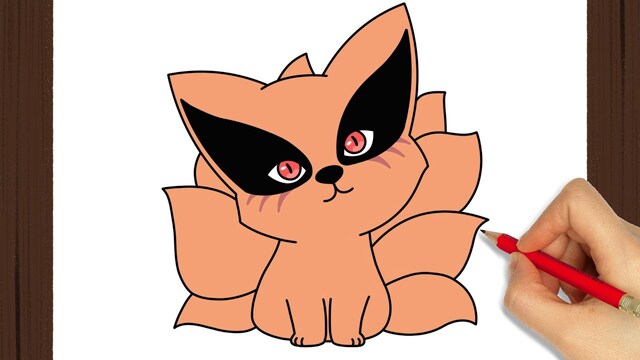 Learn to draw cartoon characters - Children draw the character Kurama