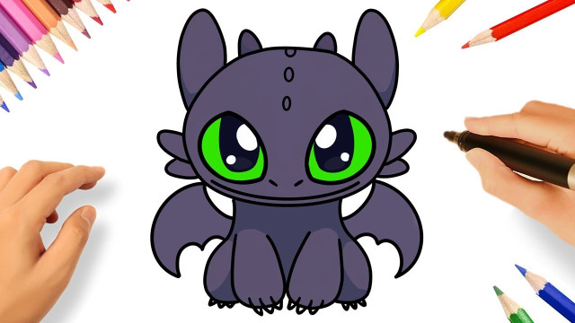 Painting with your baby - Teach your baby to draw the character Toothless